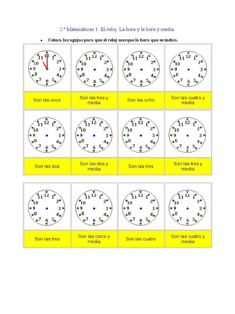 El Reloj. La Hora y La Hora y Media | PDF