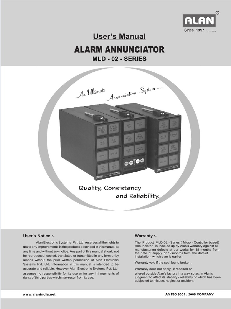 Alan Annunciator MLD 02 | PDF | Relay | Power Supply