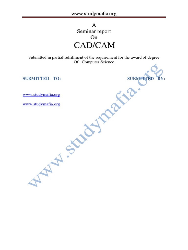Cse Cad Cam Report | Download Free PDF | Computer Aided Design ...