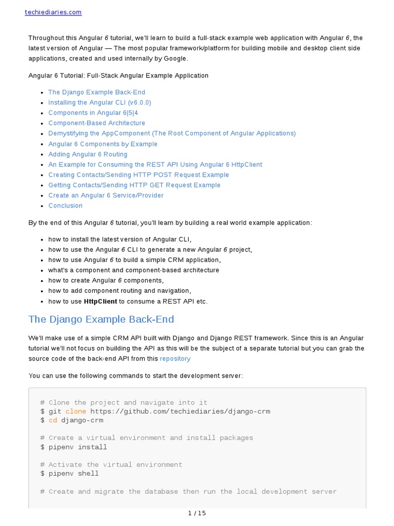 Angular 6 Tutorial PDF | Download Free PDF | Html Element | Component Based Software Engineering