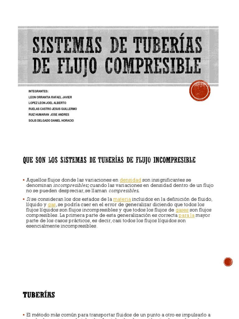 Sistemas de Tuberías de Flujo Compresible | PDF | Presión | Líquidos