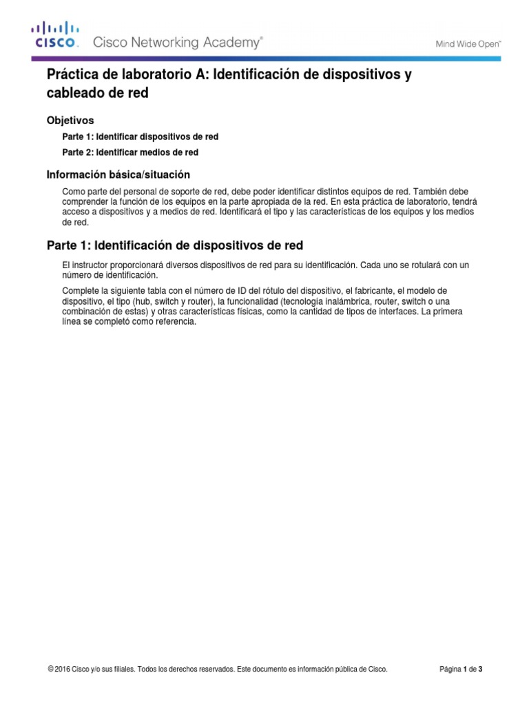 4.1.2.4 Lab - Identifying Network Devices and Cabling | PDF | Controlador de interfaz de red ...