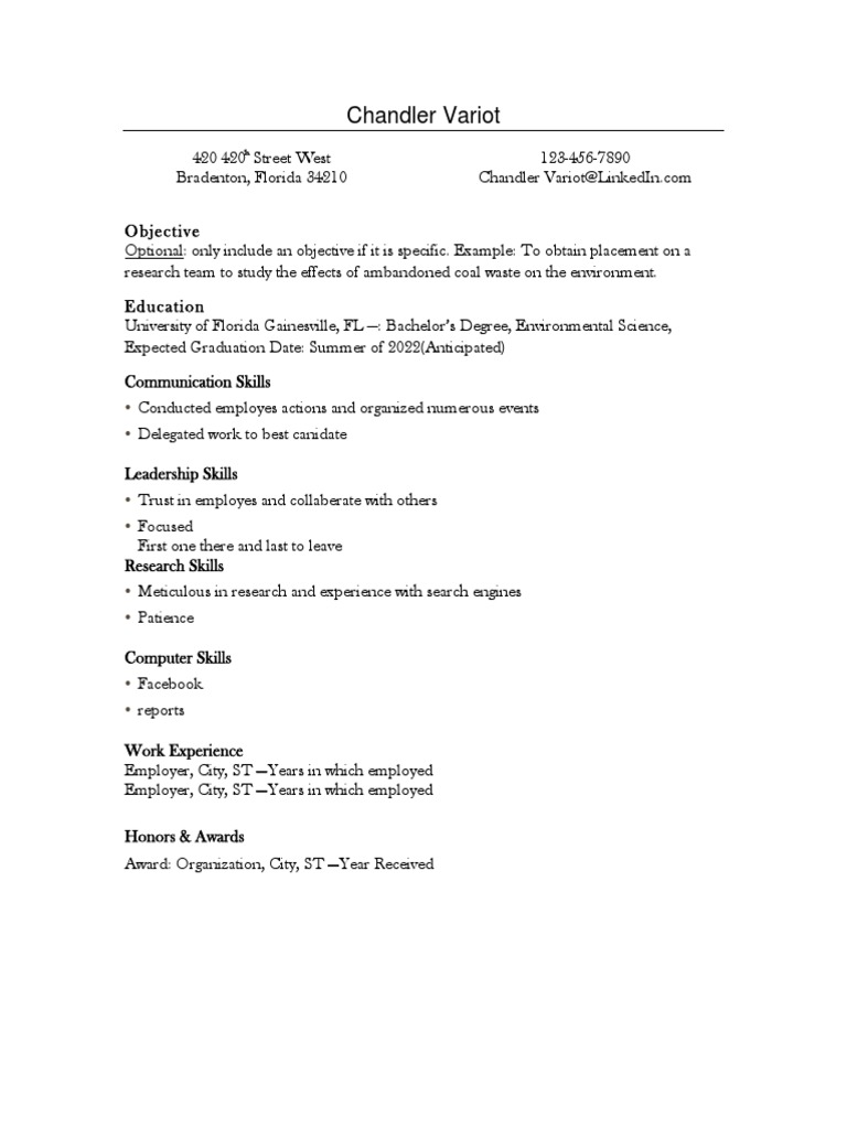 Class Resume | PDF