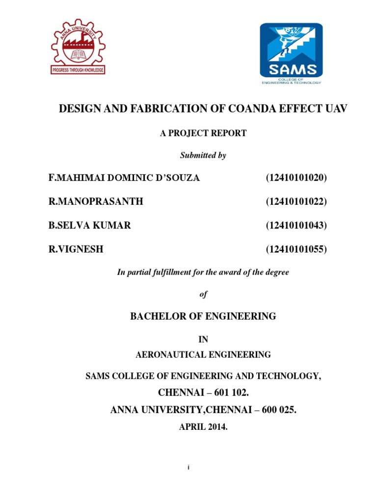 Design and Fabrication of Coanda Effect Uav | PDF | Drag (Physics ...