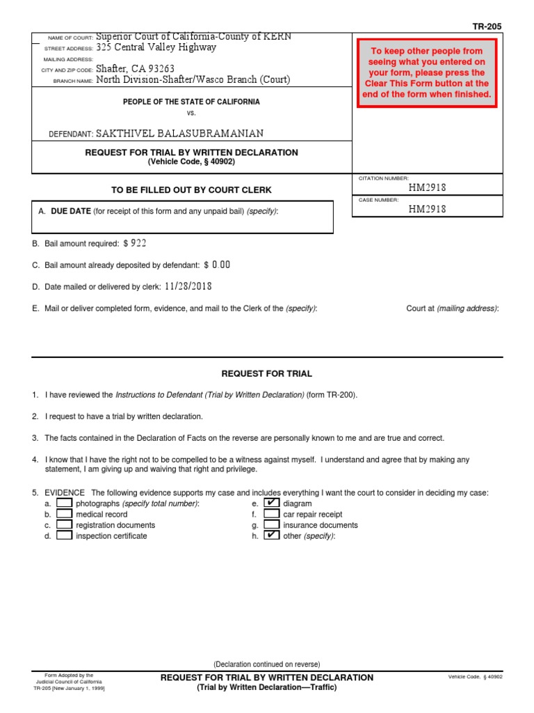 Superior Court of California-County of KERN Shafter, CA 93263 North ...