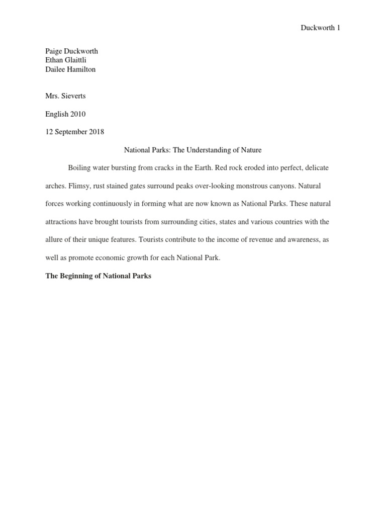 National Park Report | PDF | National Park | National Park Service