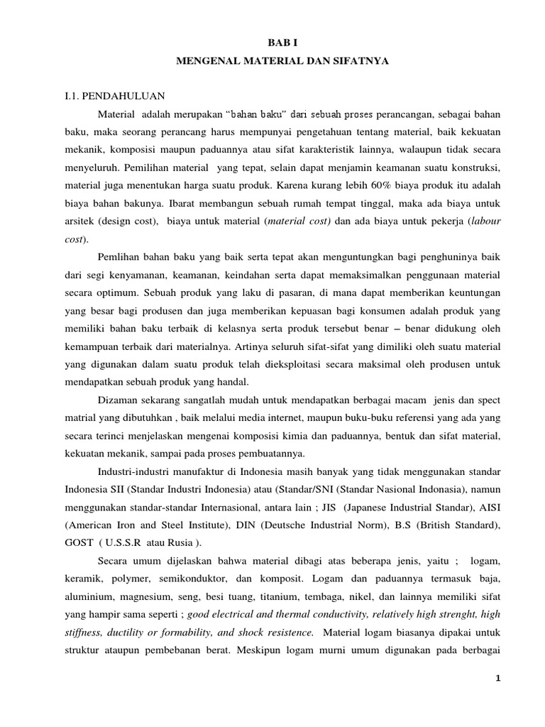 Mengulas Jenis-jenis Material dan Sifatnya | PDF