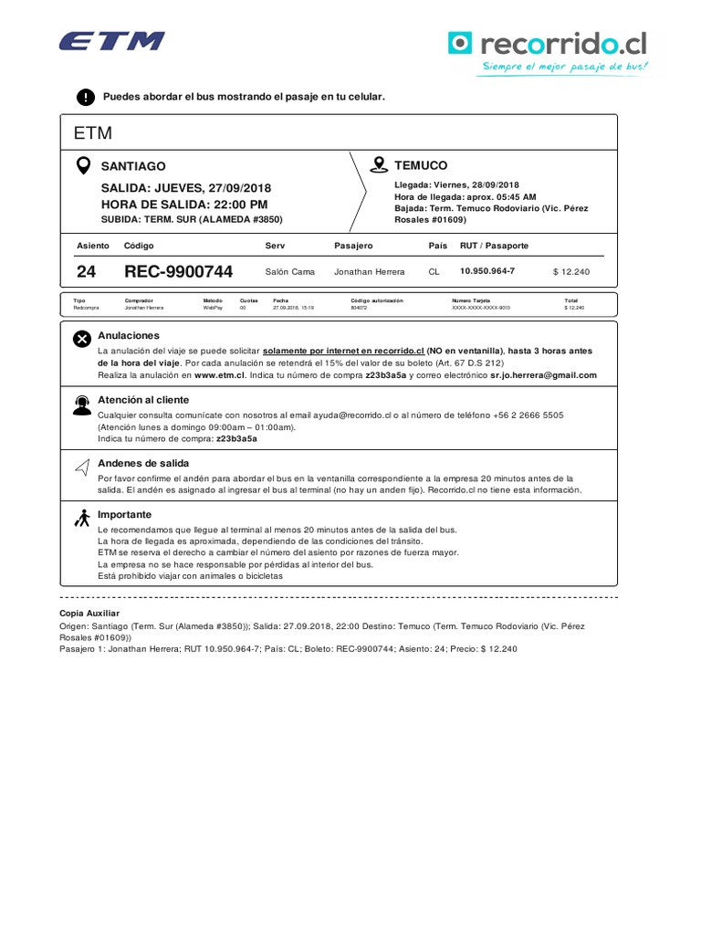 Pasaje Recorrido Z23b3a5a | PDF | Business