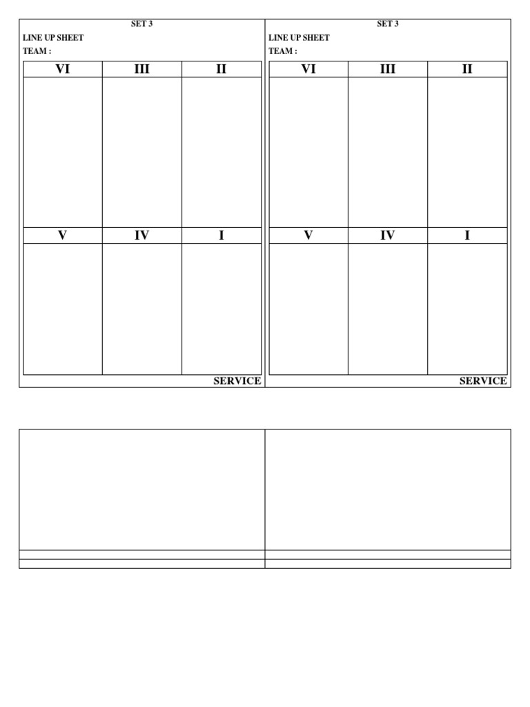 VI III II VI III II: Set 3 Line Up Sheet Team: Set 3 Line Up Sheet Team ...