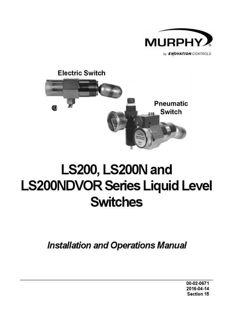 LS200, LS200N and LS200NDVOR Series Liquid Level Switches: Installation ...