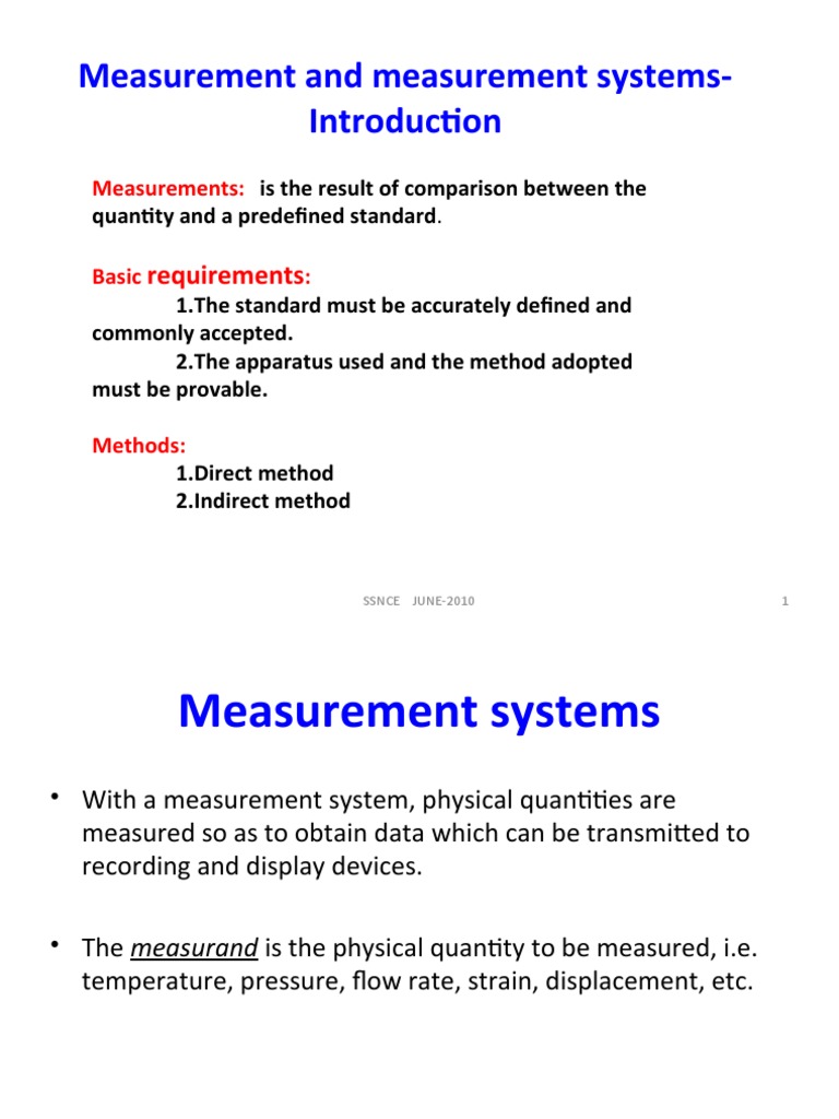 Measurement and Measurement Systems-Introduction1 | PDF | Measurement ...