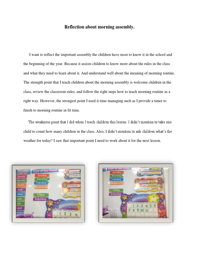 Morning Assembly Reflection for Class 4 | PDF