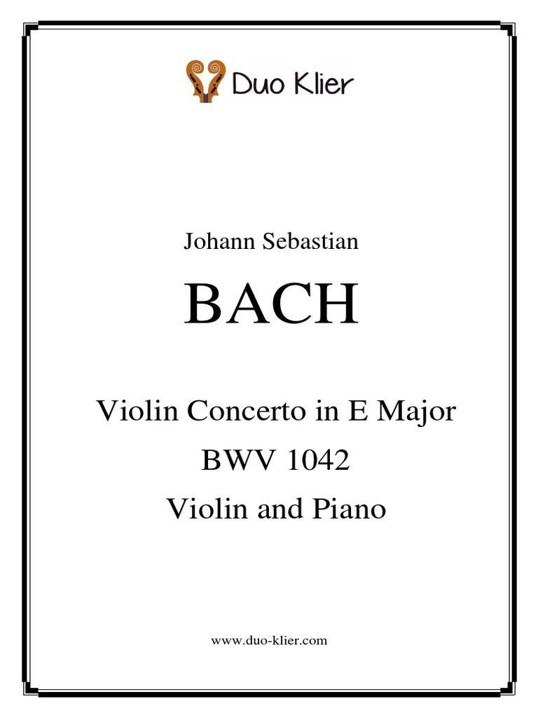 Bach Violin Concerto BWV 1042 Sheet Music | PDF