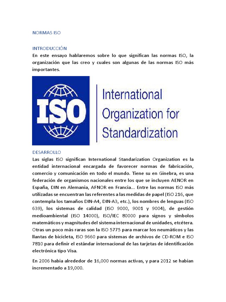 Iso 19000 | PDF | Organización internacional para la estandarización ...