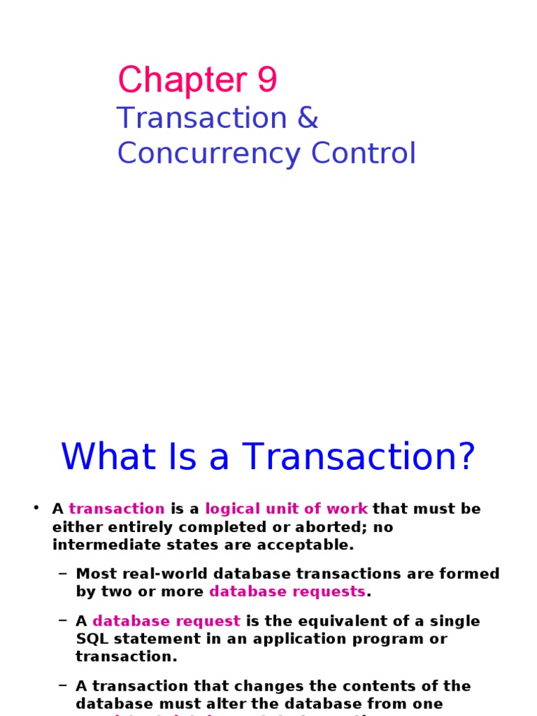 Transaction And Concurrency Control Pdf Database Transaction Databases