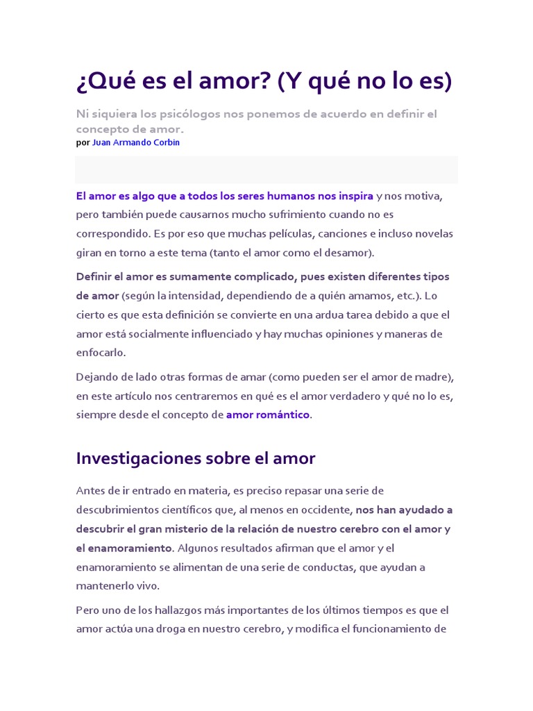 El Amor | PDF | Amor | Ciencias del comportamiento
