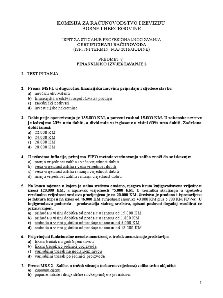 Predmet 7-Finansijsko Izvjestavanje 2-Rjesenja | PDF