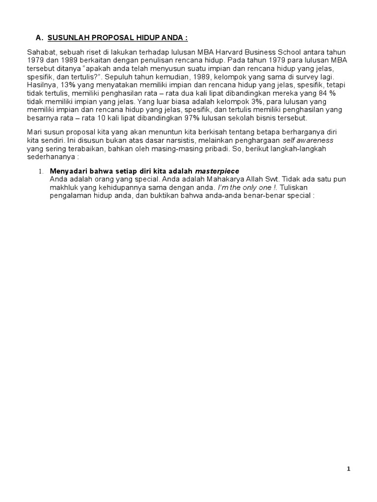 Proposal Hidup | PDF