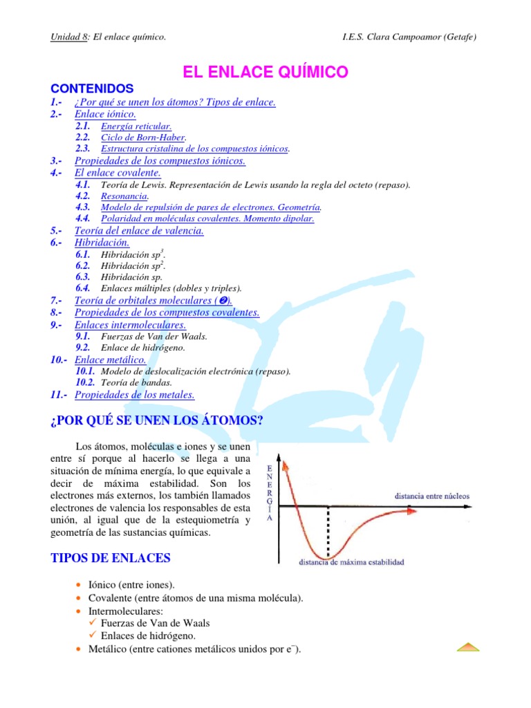 Tema Enlace Quimico Pdf Enlace Químico Polaridad Química