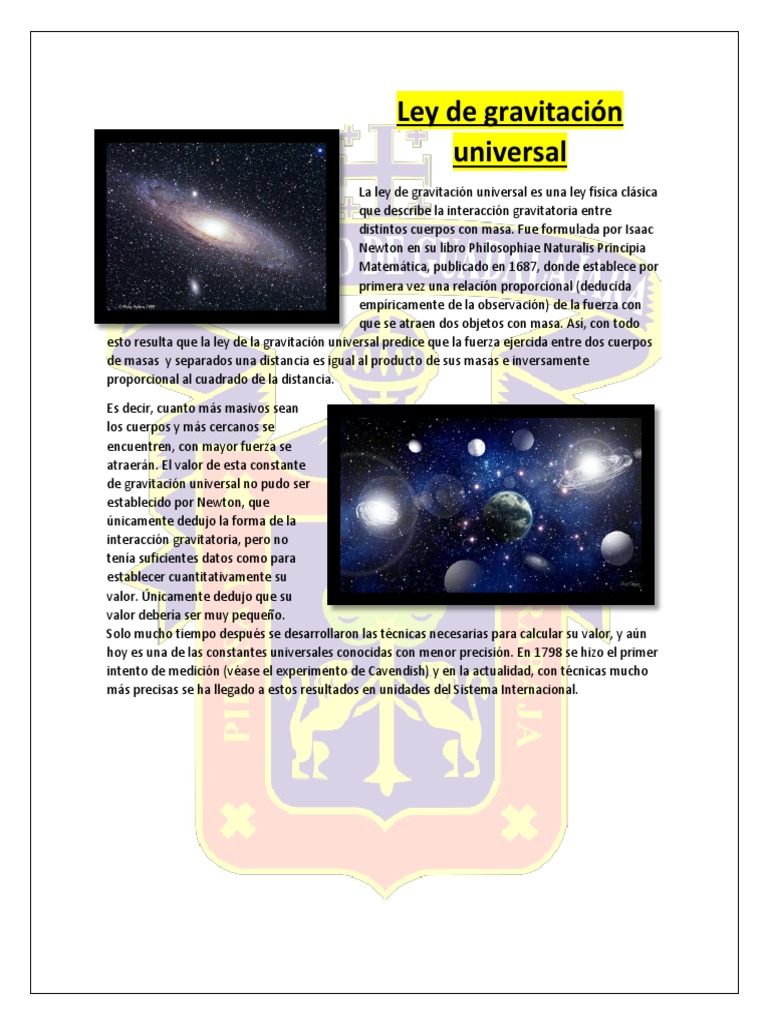 Ley de Gravitación Universal de Newton | PDF | Ley de Newton de la ...