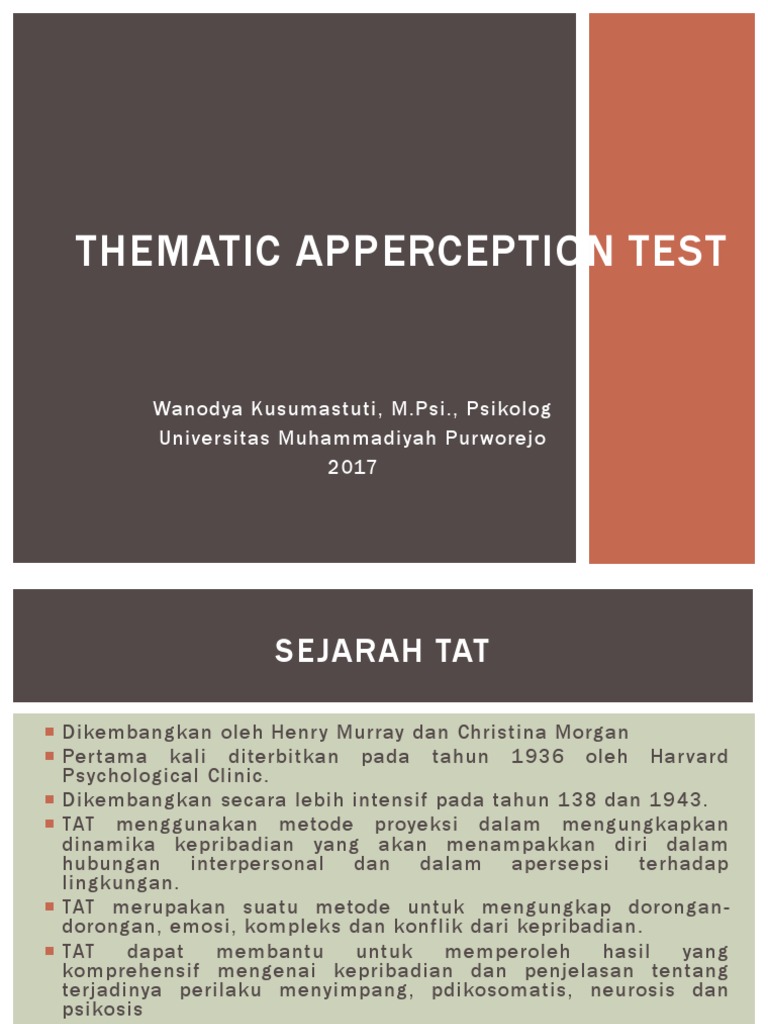 Thematic Apperception Test | PDF