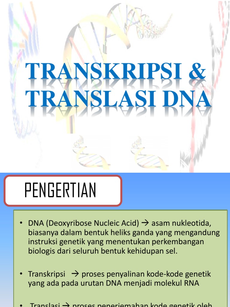 Transkripsi Dan Translasi Dna | PDF | Sains & Matematika