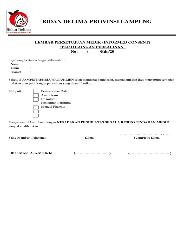 Lembar Persetujuan Medik (Informed Consent) | PDF