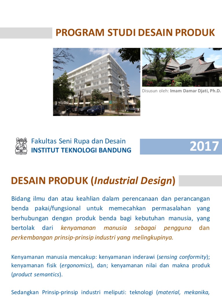 Product Design Study Program (PSDP-FSRD, ITB) Short Profile 2017 | PDF