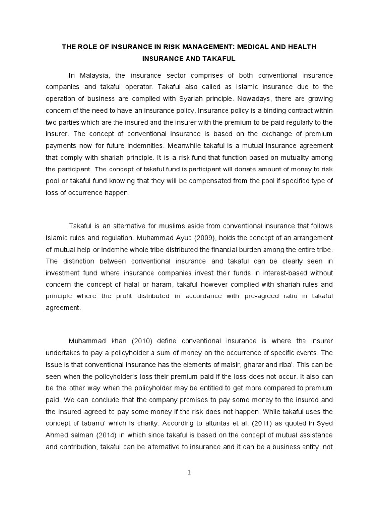 The Role of Insurance in Risk Management: Medical and Health Insurance ...