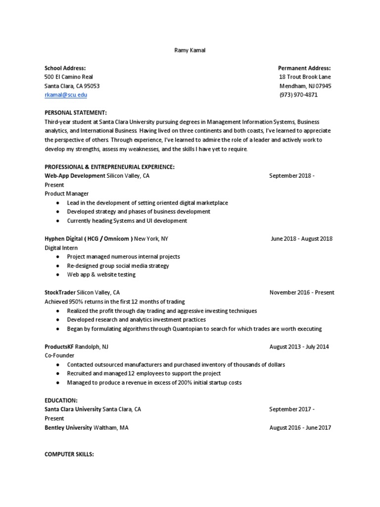 Resume Dec | PDF | Business | Computing