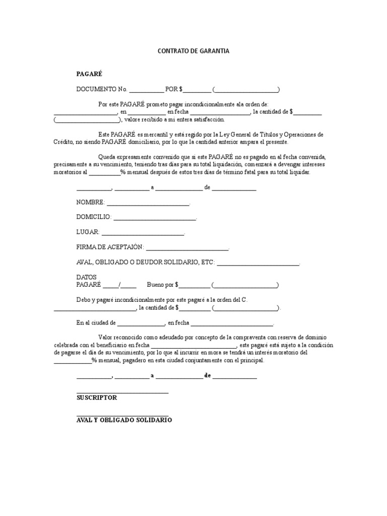Contrato de Garantia