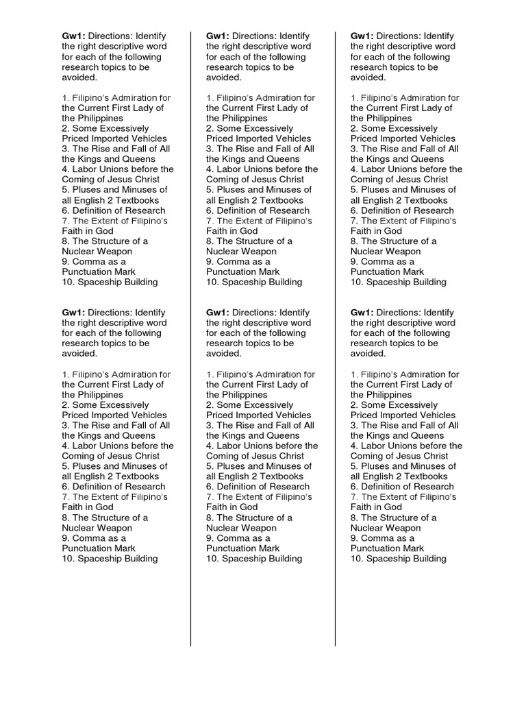 Group Activities in Practical Research | PDF | Cross Cultural ...