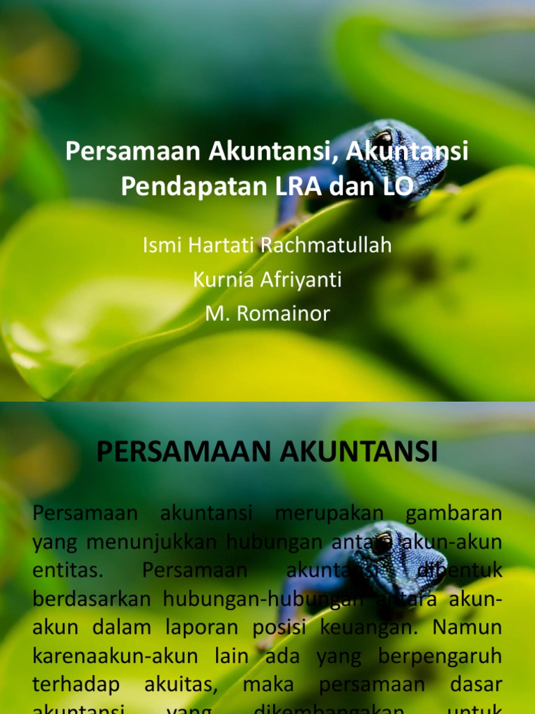 Persamaan Akuntansi, Akuntansi Pendapatan LRA Dan LO | PDF