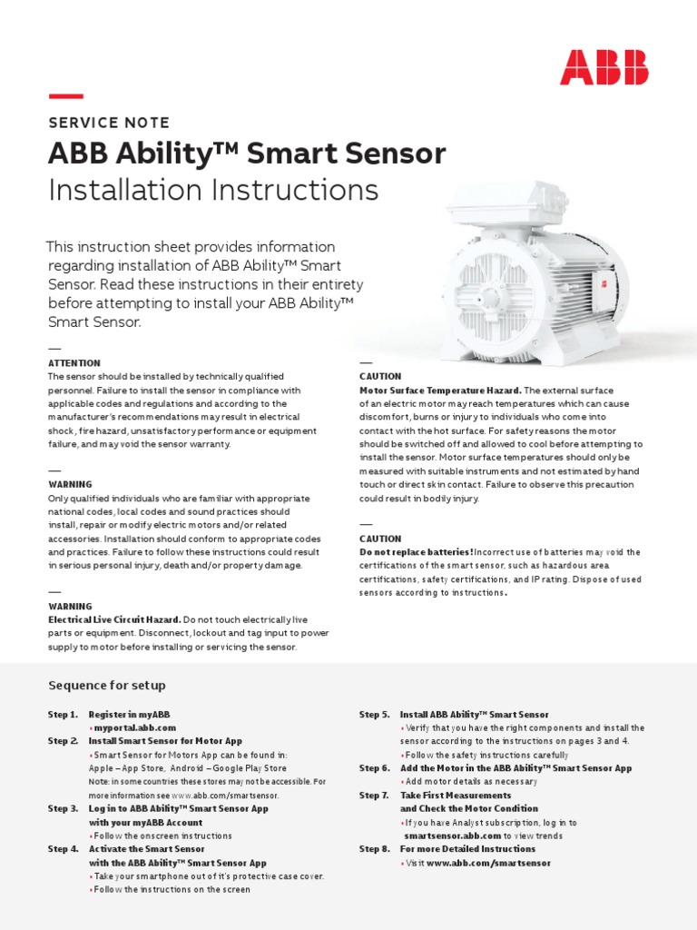 ABB - Smart Sensor Installation - 8.5x11 - 9.17 - LR PDF | PDF | Mobile ...