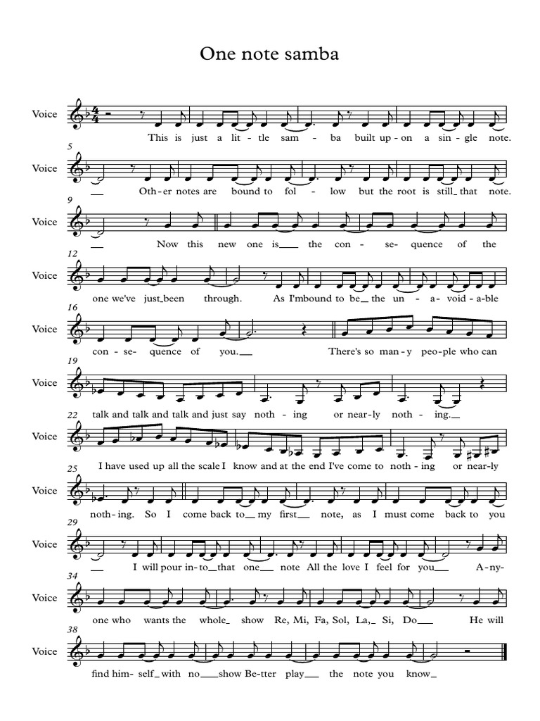 One Note Samba | PDF