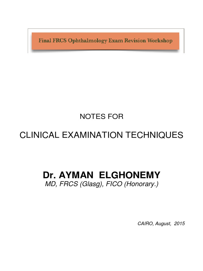 Ophthalmology Clinical Vignettes Oral Exam Study Guide | PDF | Face ...