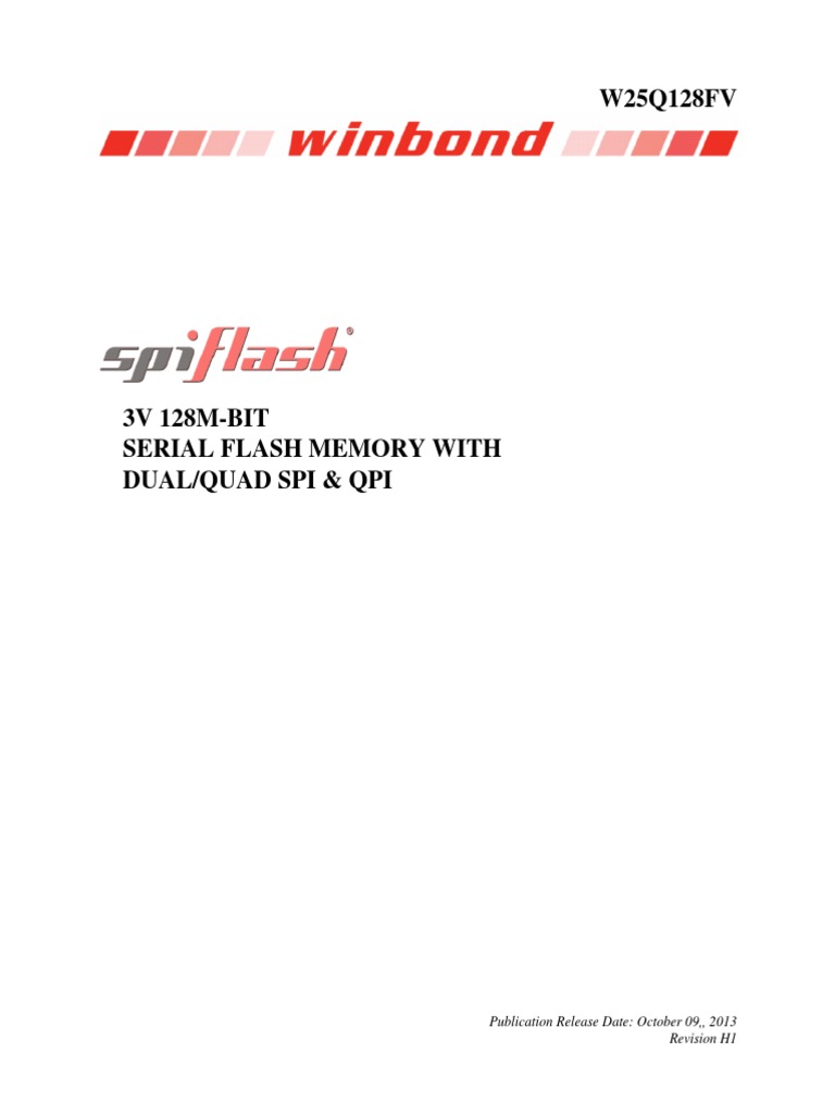 W25Q128FV Datasheet | PDF | Flash Memory | Input/Output