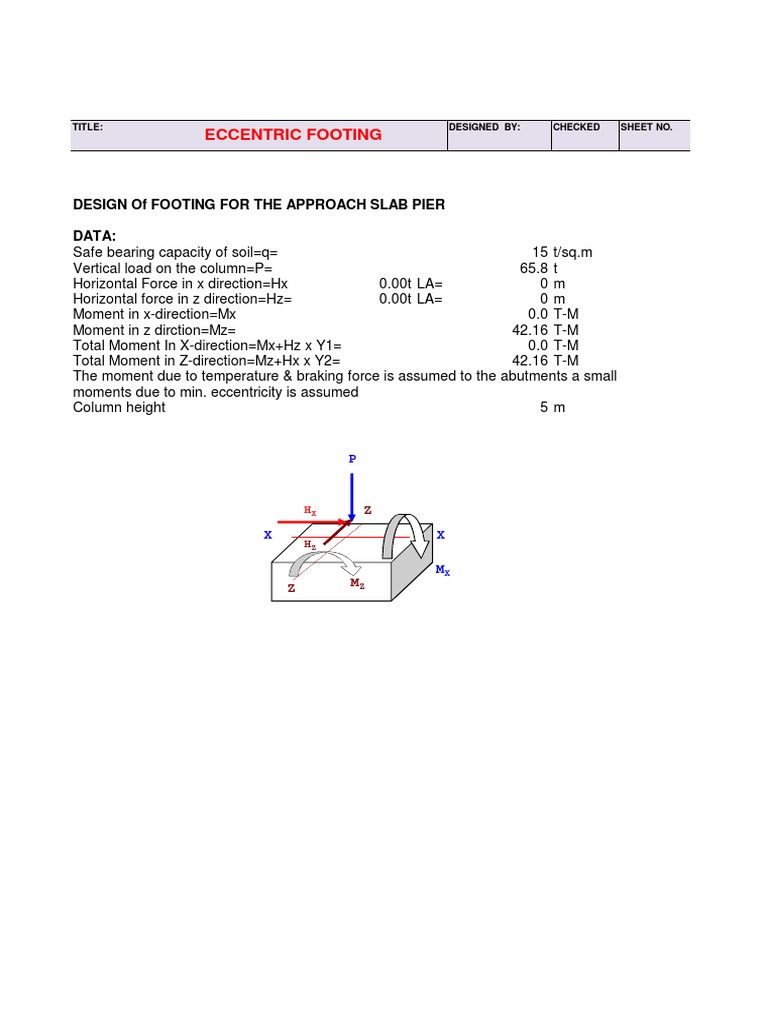 Eccentric Footing by WS | PDF | Column | Concrete
