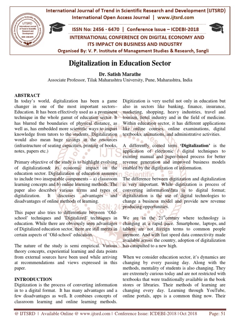 Digitalization in Education Sector | PDF | Educational Technology ...