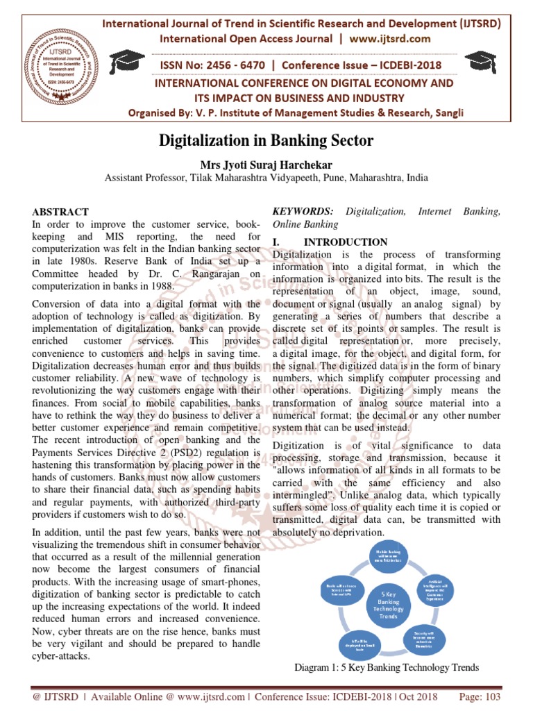 Digitalization in Banking Sector | PDF | Reserve Bank Of India | Banks