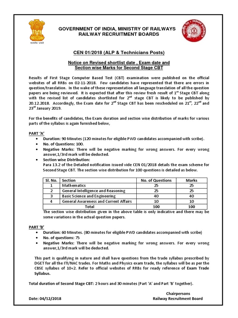 RRB ALP Stage 2 Exam Pattern | Standardized Tests | Tests