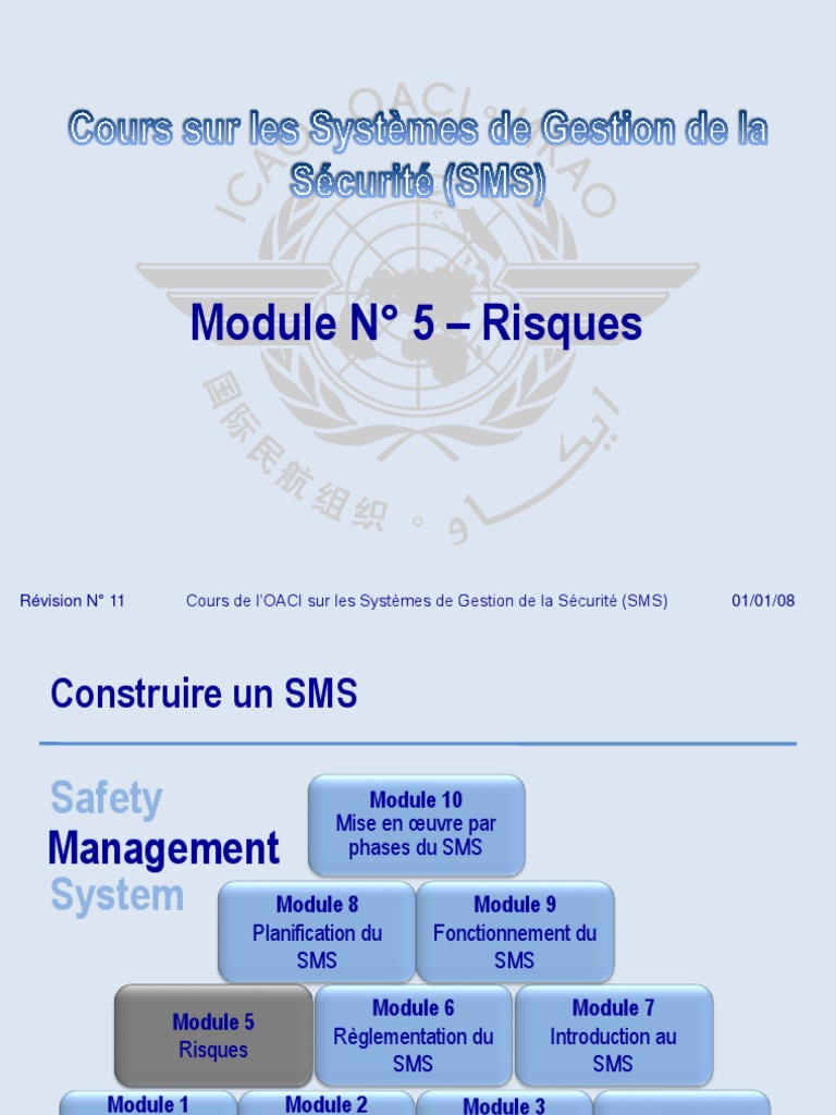 OACI SMS Module #5 - Risques 2008-11 (PF) | PDF | Risque | Sécurité des ...