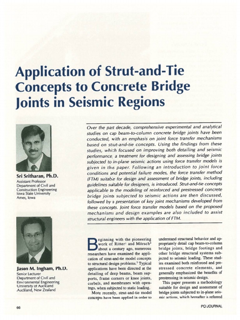 Application of Strut-and-Tie Concepts To Concrete Bridge Joints in ...