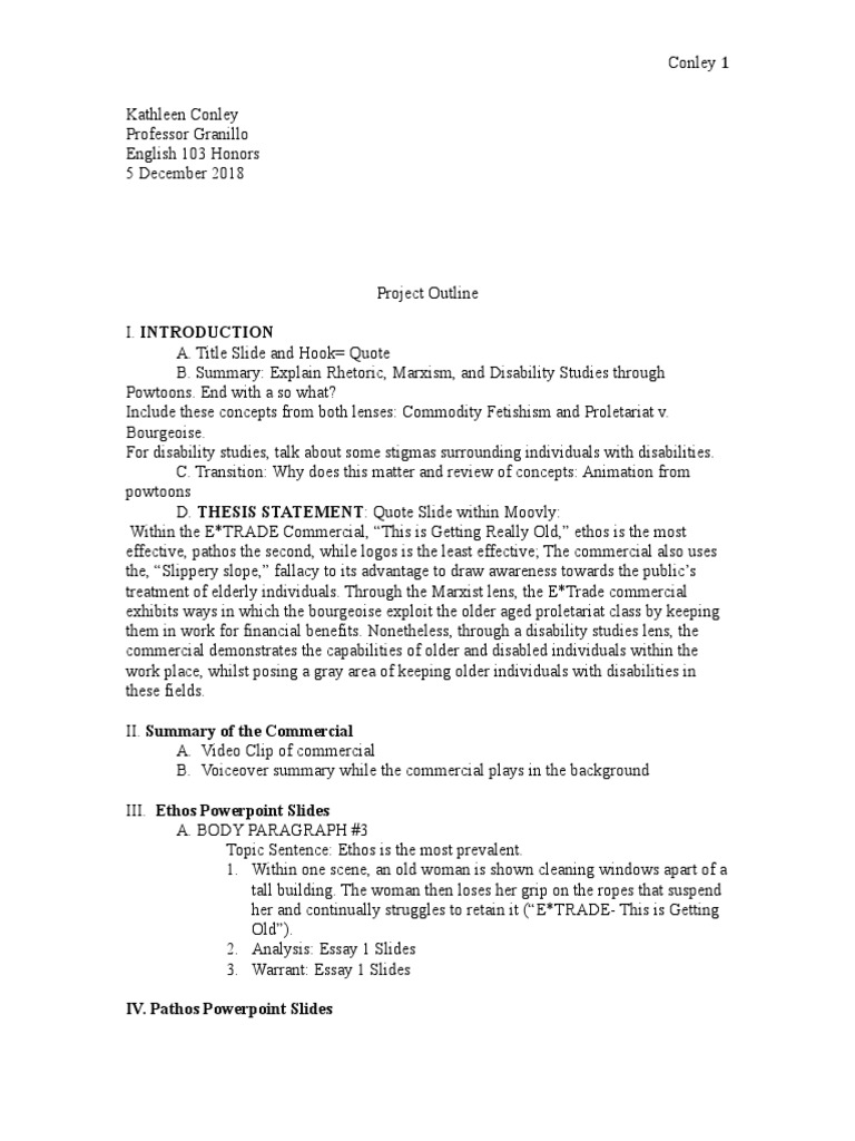 Multimodel Project Outline | PDF | Marxism | Disability