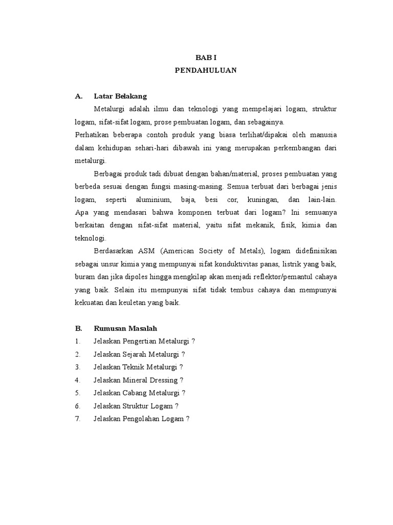 Pengantar Ilmu Metalurgi dan Tekniknya | PDF | Seni | Sains & Matematika