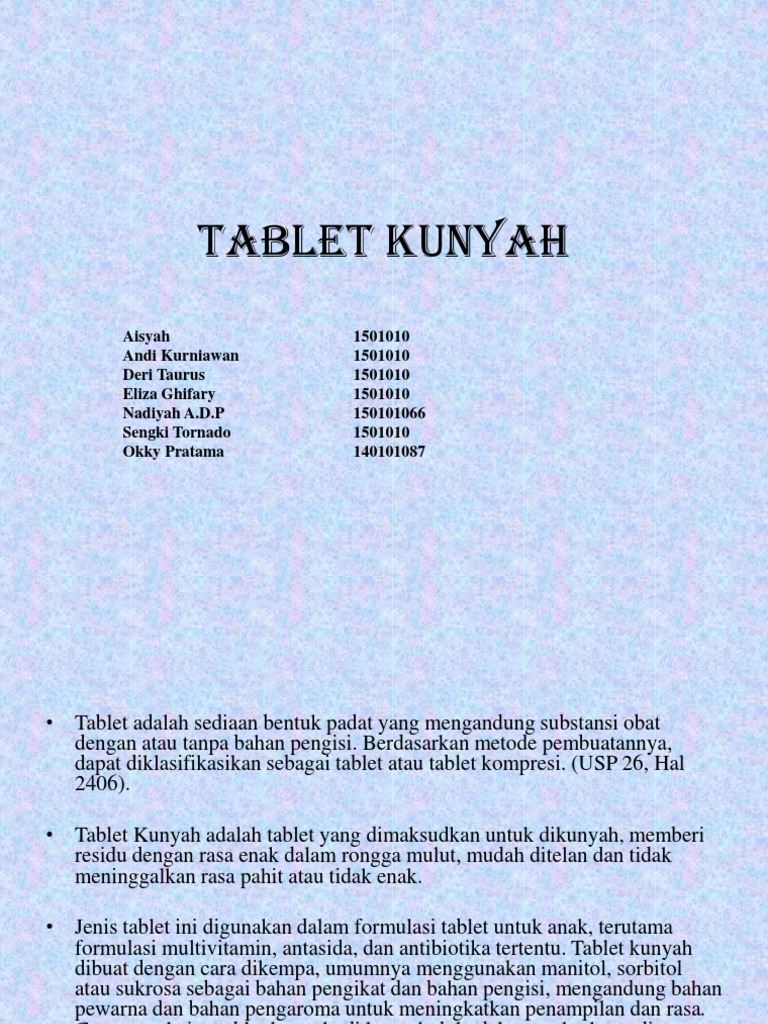 Tablet Kunyah | PDF | Pengembangan Diri | Kesehatan Holistik