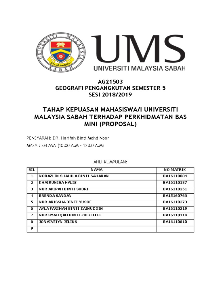 Proposal Geo Pengagnkutan | PDF