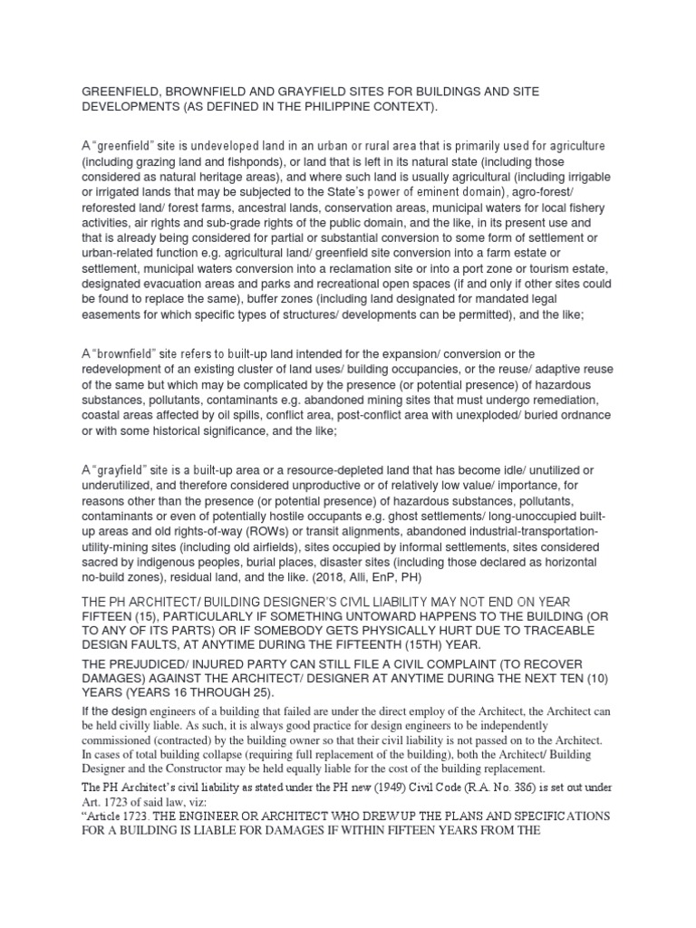 Defining Greenfield, Brownfield and Grayfield Sites and Exploring the ...