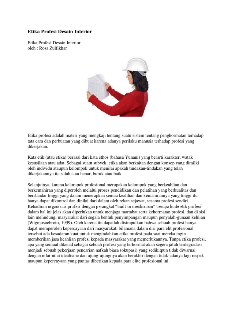 Etika Profesi Desain Interior | PDF