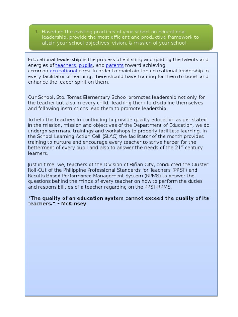 Leadership Assignment Letter | PDF | Teachers | Leadership